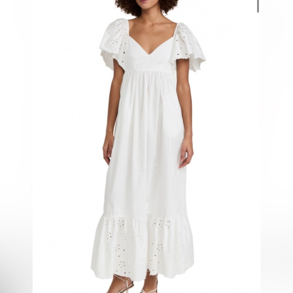 En Saison | Dresses | En Saison White Eyelet Maxi Dress | Poshmark
